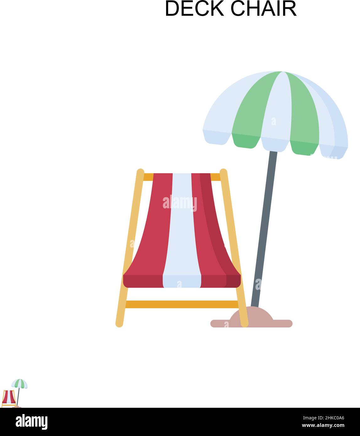 Deck chair Simple vector icon. Illustration symbol design template for ...