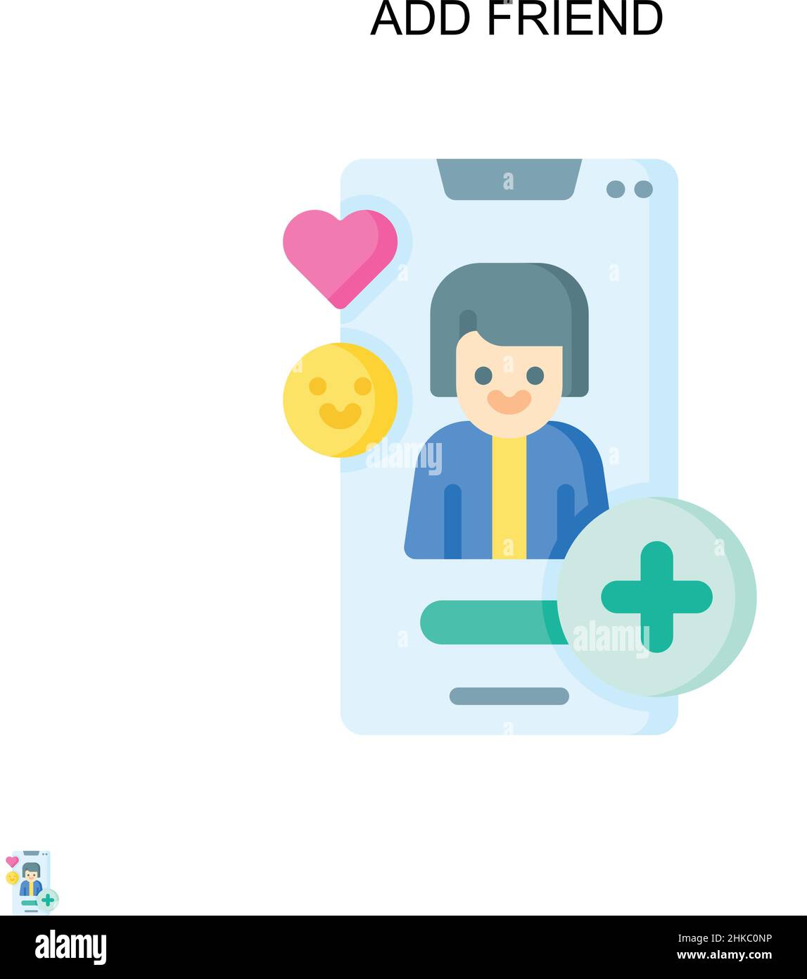 Add friend Simple vector icon. Illustration symbol design template for ...