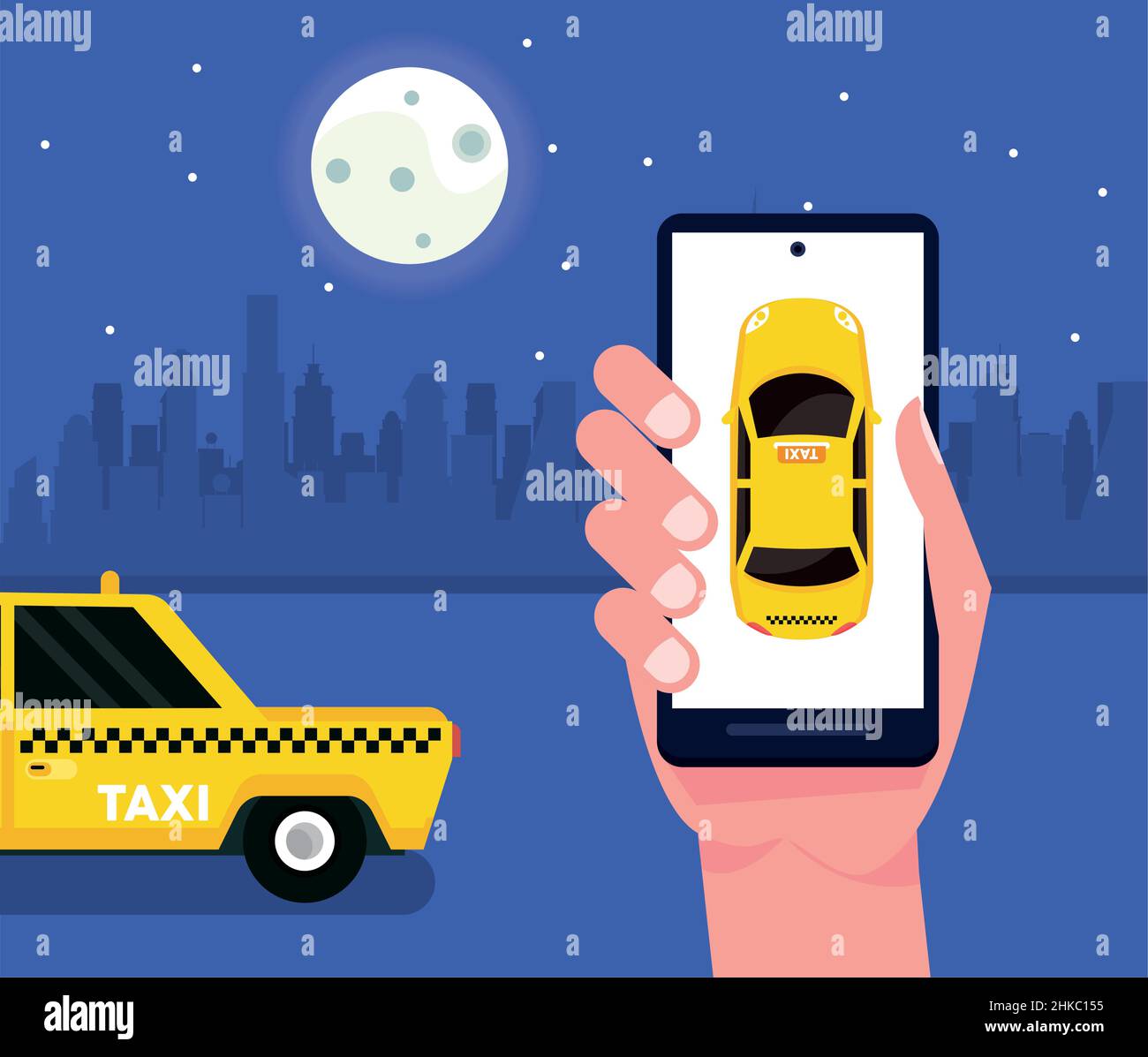 hand using taxi app Stock Vector Image & Art - Alamy