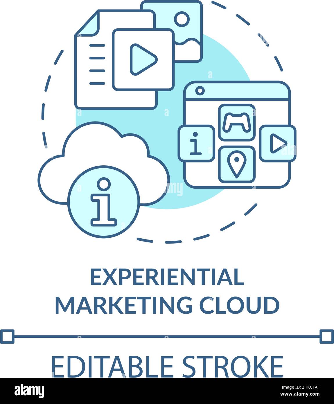 Experiential marketing cloud turquoise concept icon Stock Vector Image & Art - Alamy