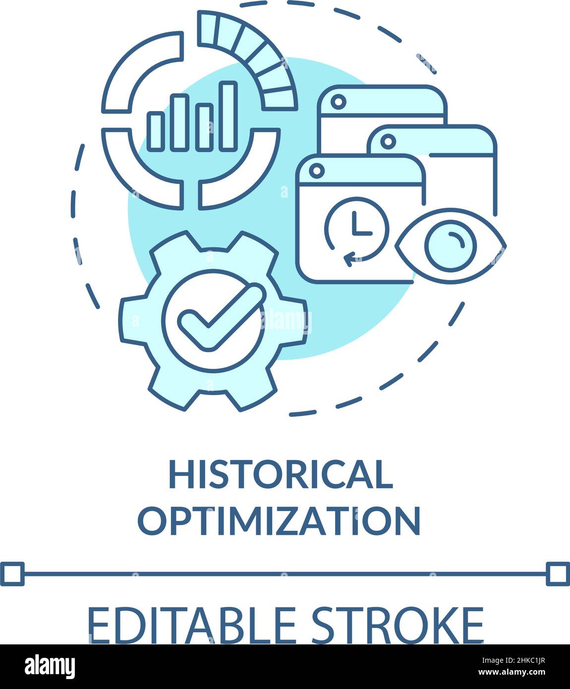 Historical optimization turquoise concept icon Stock Vector Image & Art ...