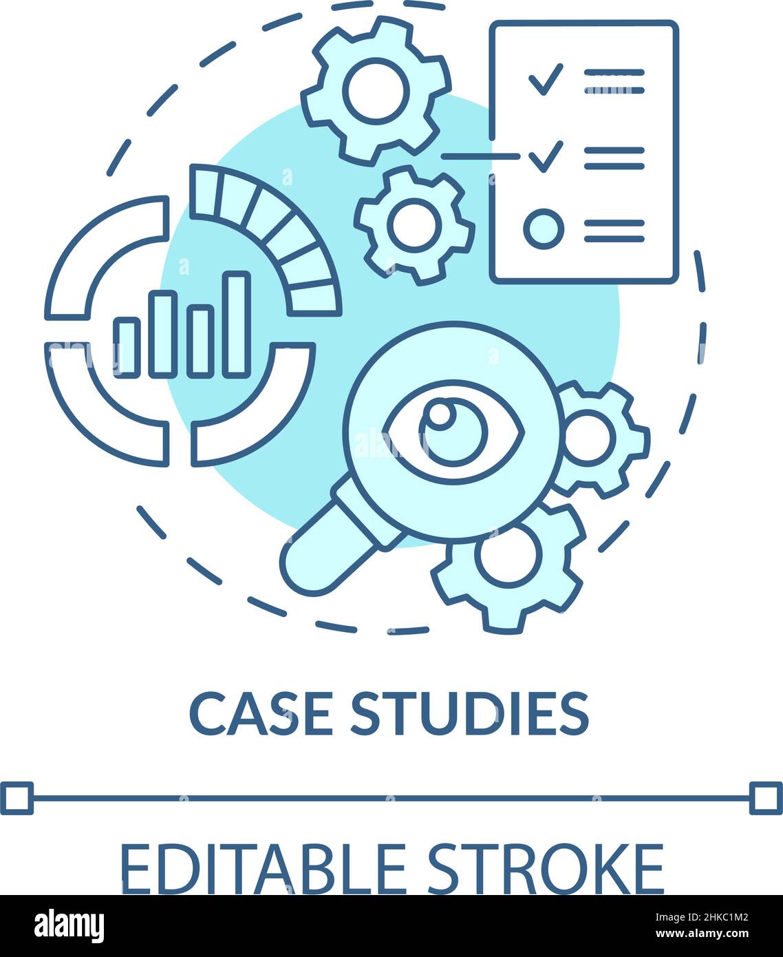 Case studies turquoise concept icon Stock Vector Image & Art - Alamy