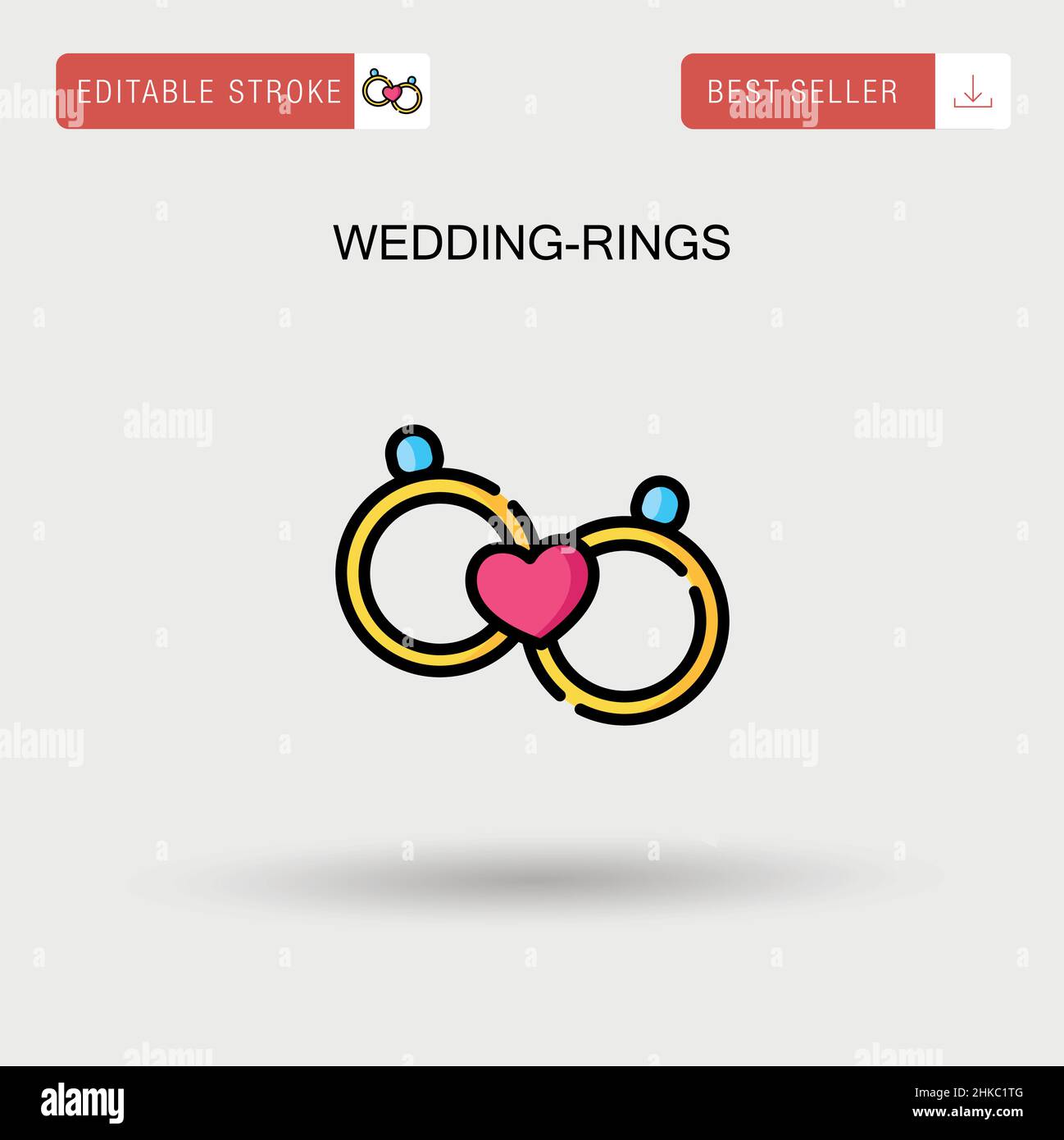Wedding-rings Simple vector icon Stock Vector Image & Art - Alamy