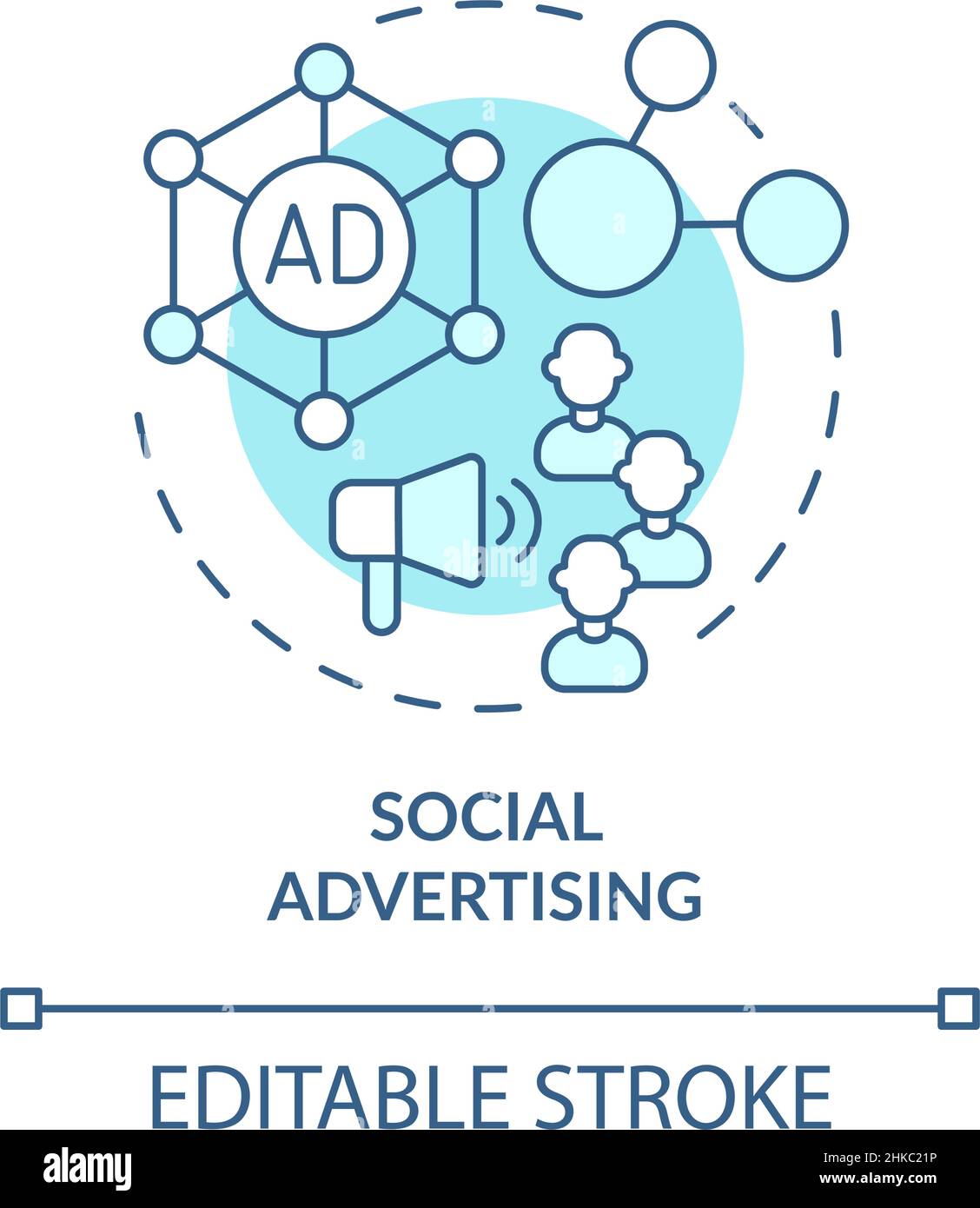 Social advertising turquoise concept icon Stock Vector Image & Art - Alamy