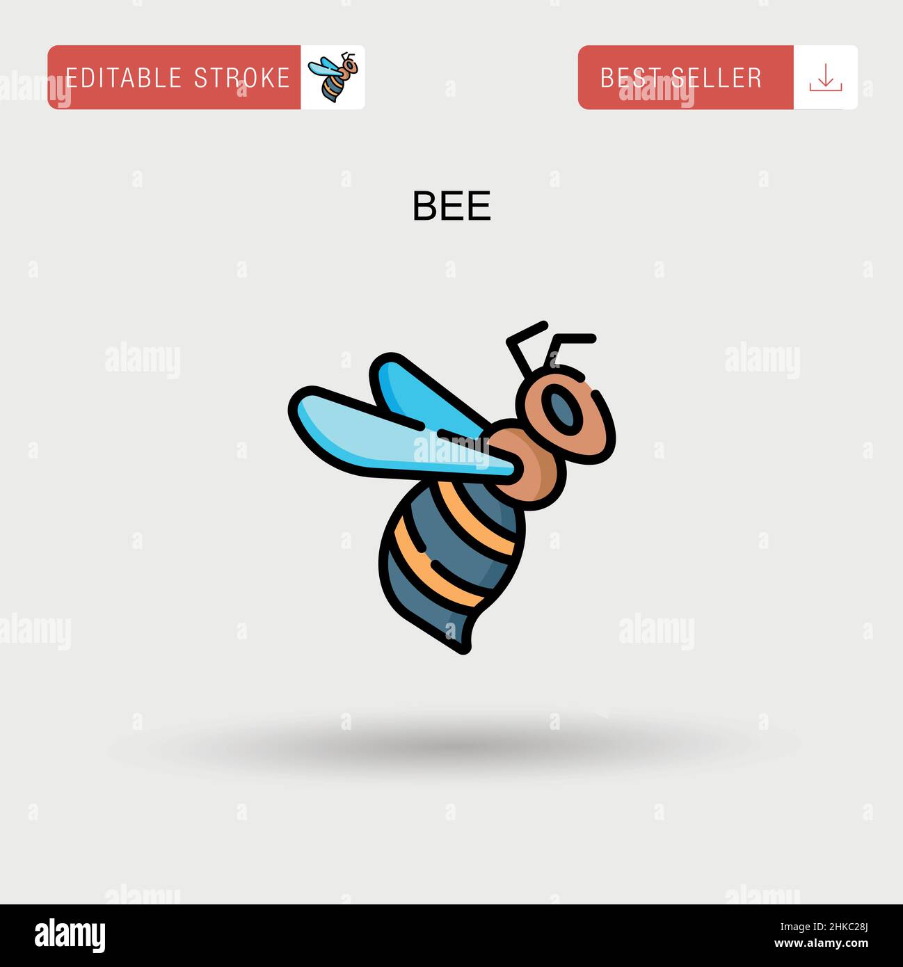 Simple black white bee cartoon hi-res stock photography and images - Alamy