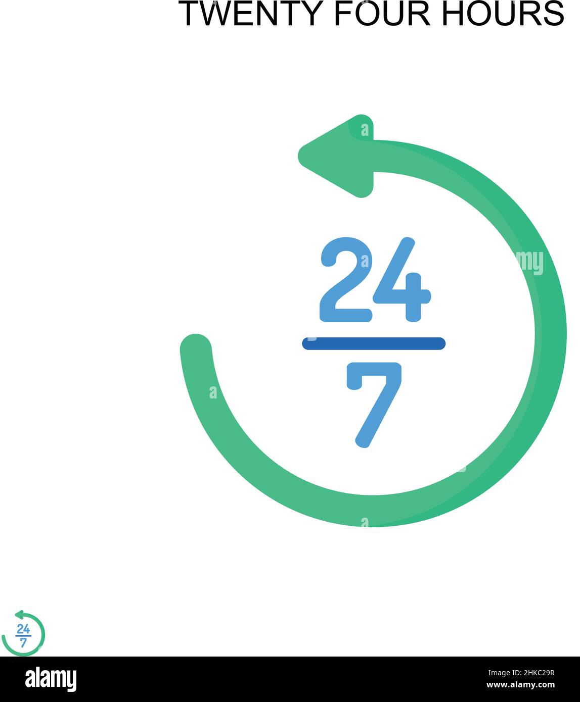 Twenty four hours Simple vector icon. Illustration symbol design ...