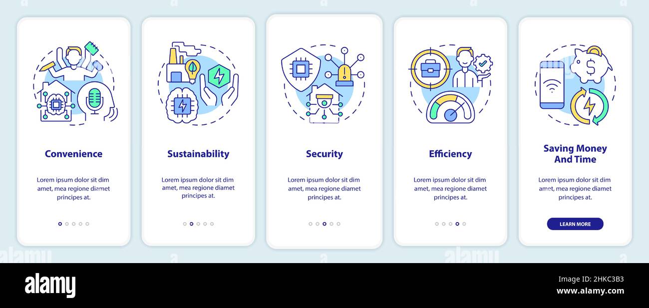 Smart technologies advantages onboarding mobile app screen Stock Vector Image & Art - Alamy
