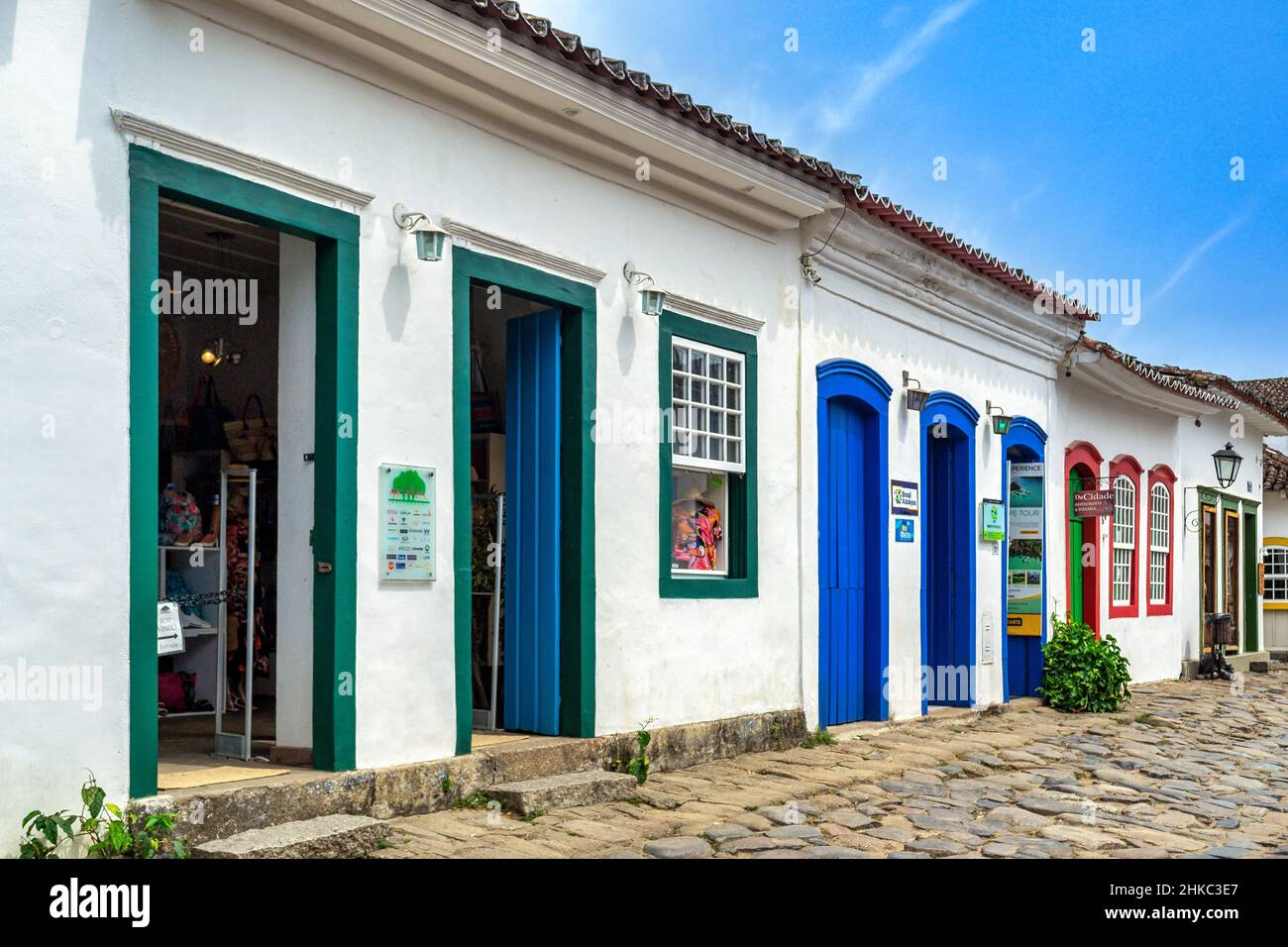 Portuguese colonial style architecture in houses and buildings of the ...