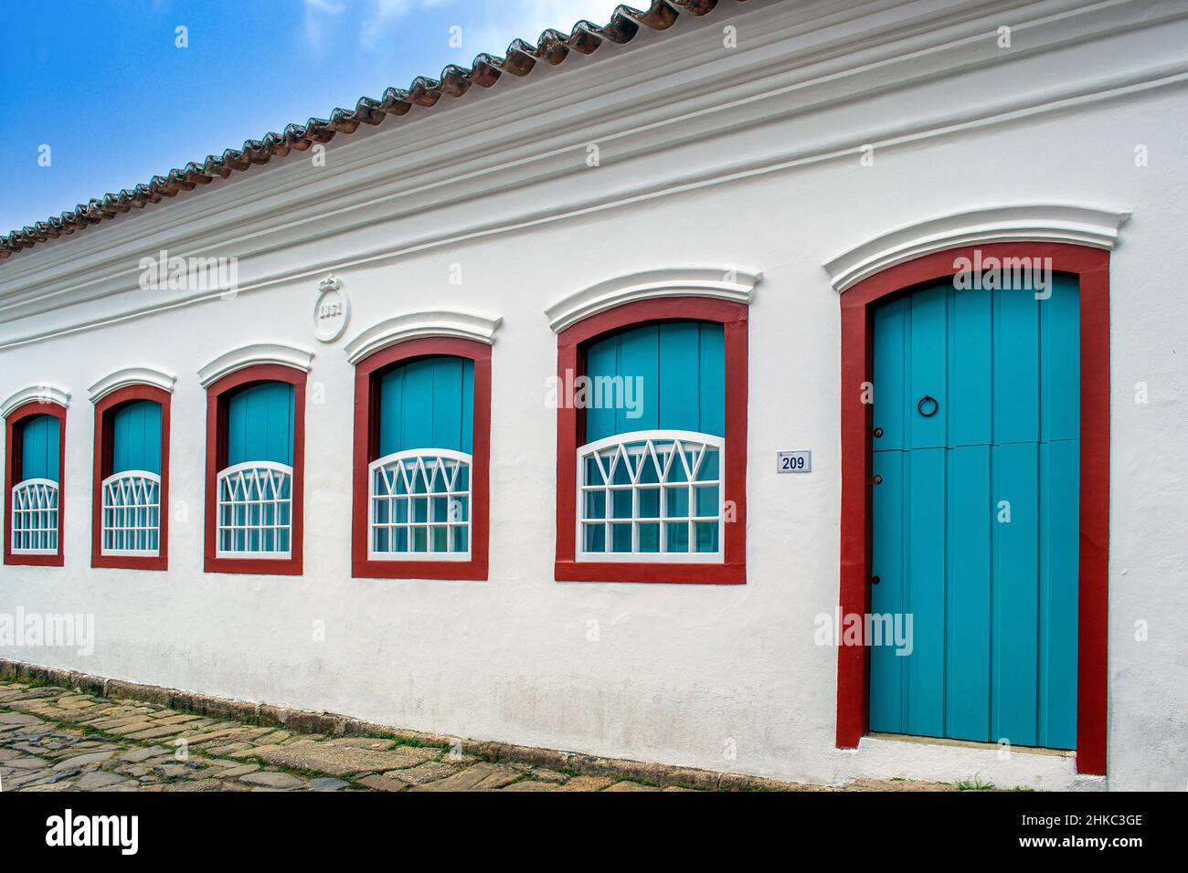 Portuguese colonial style architecture in houses and buildings of the ...