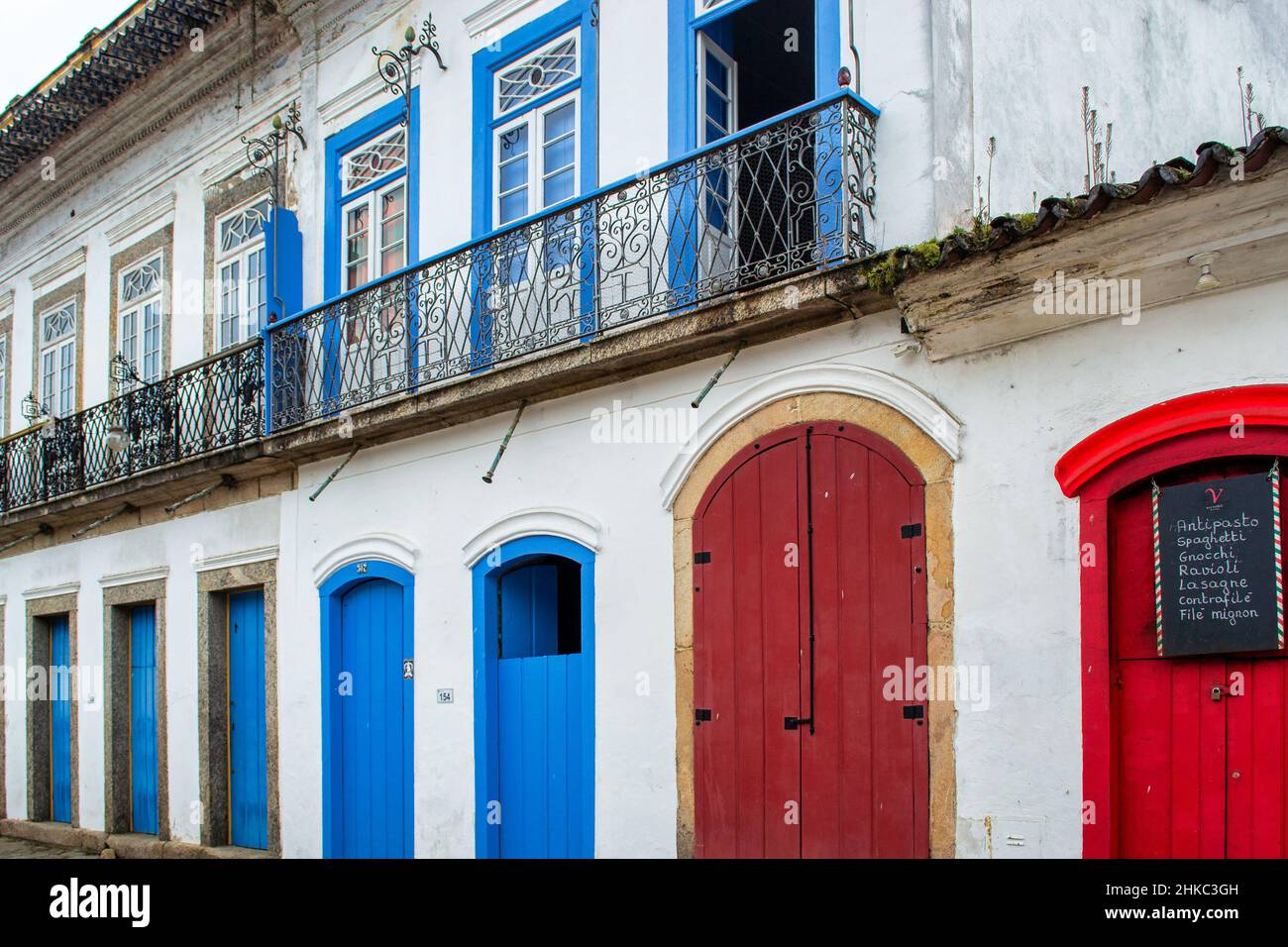 Portuguese colonial style architecture in houses and buildings of the ...