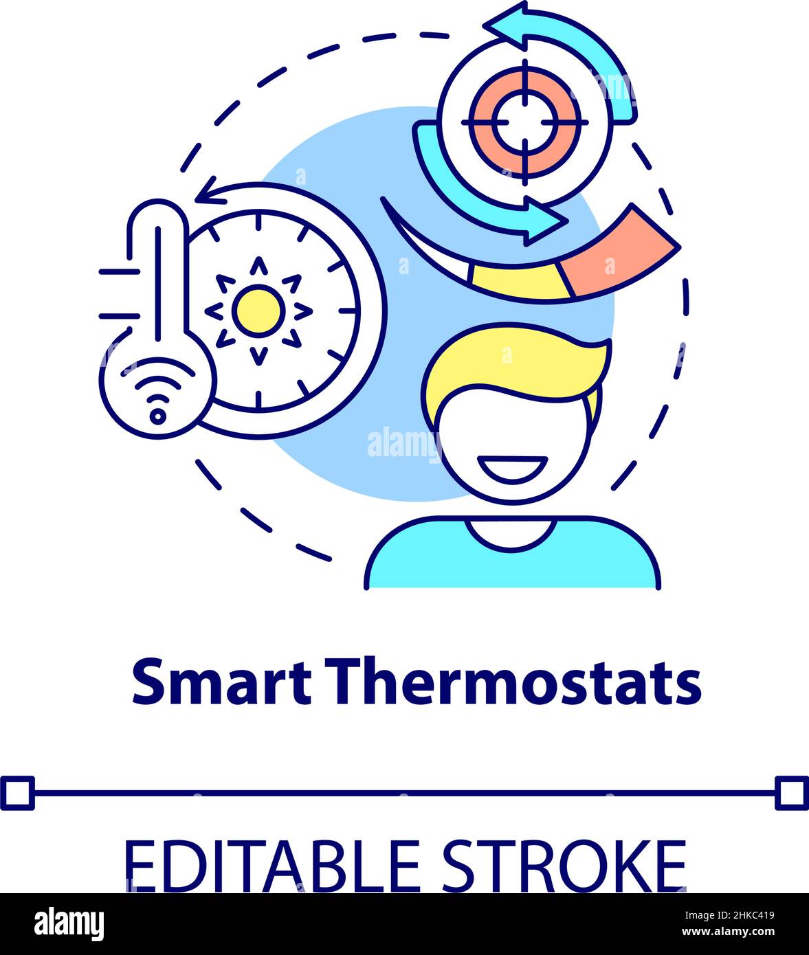 Smart home thermostat line Stock Vector Images - Alamy