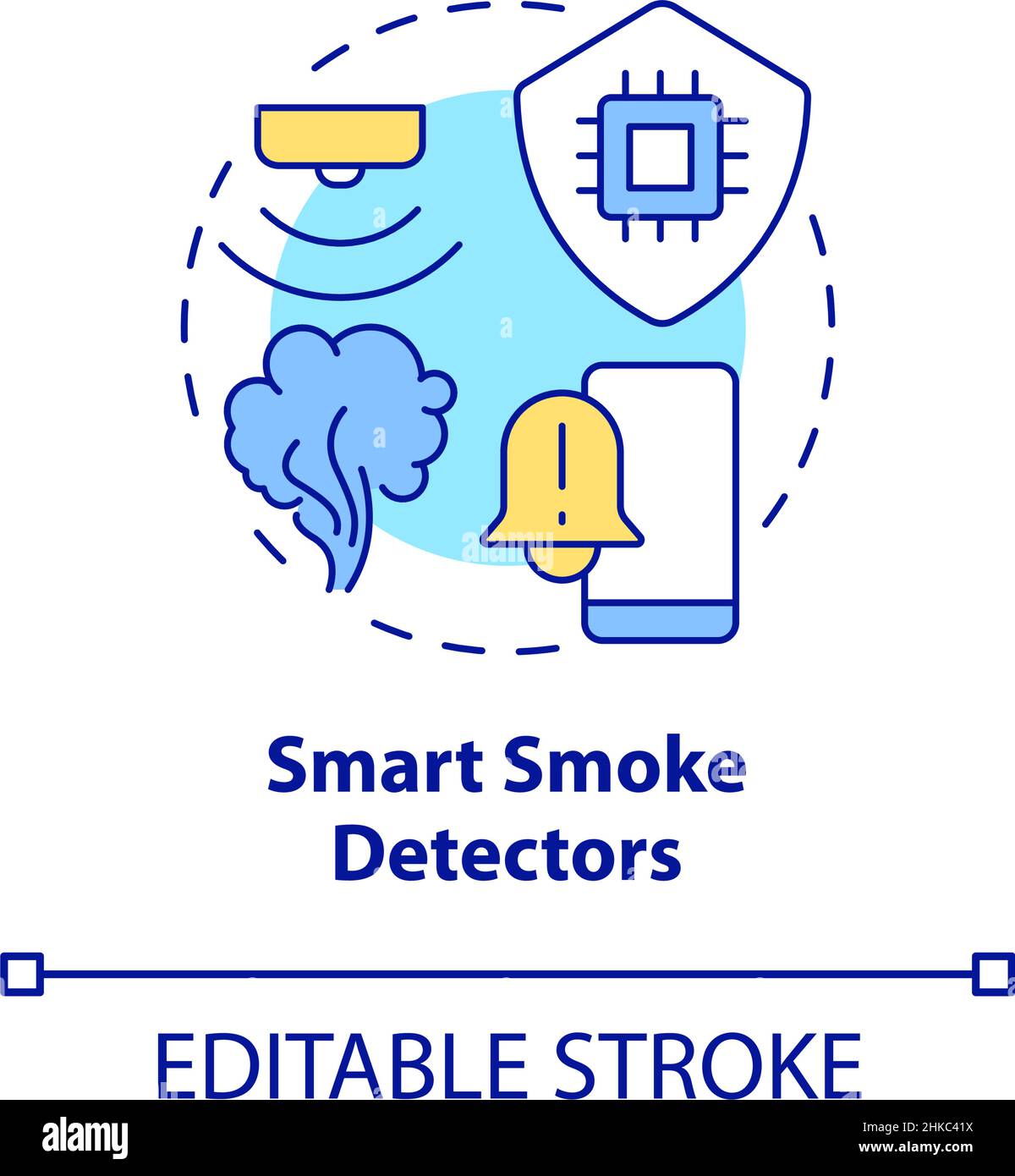 Smart smoke detectors concept icon Stock Vector Image & Art - Alamy