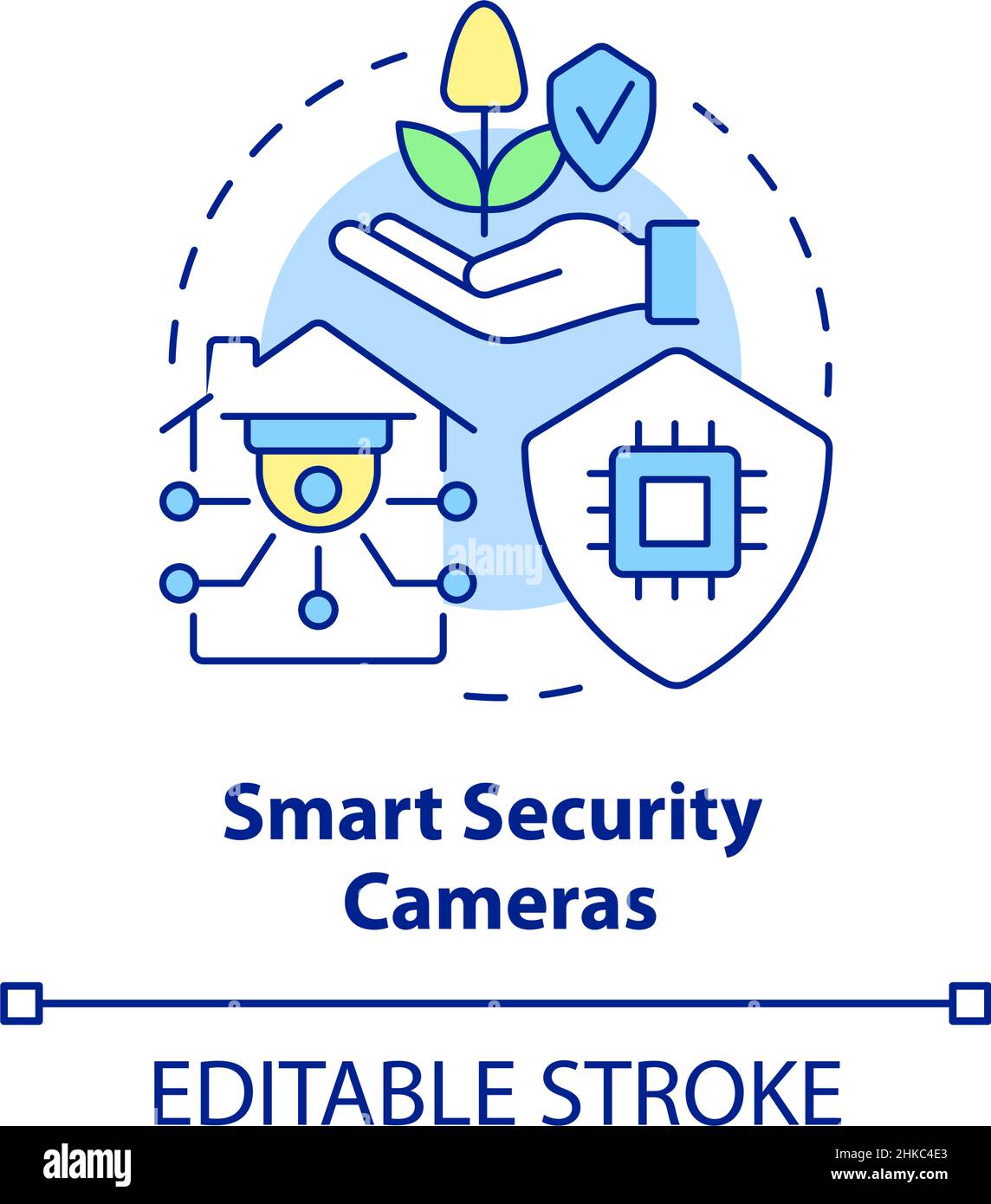 Smart security cameras concept icon Stock Vector Image & Art - Alamy