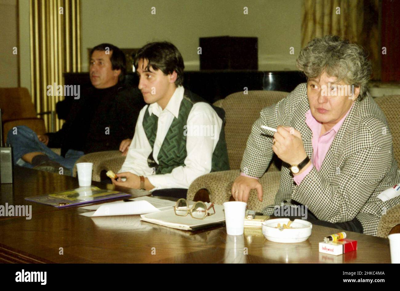 Right to left: Romanian journalist Jeana Gheorghiu, journalist and poet ...