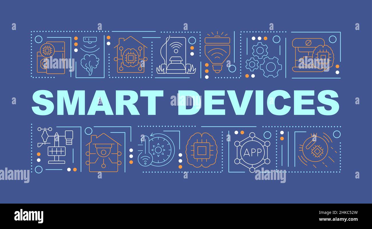 Smart tech devices word concepts dark blue banner Stock Vector Image ...