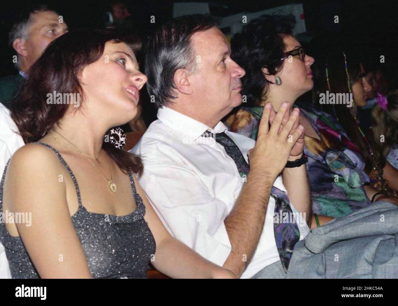 Romanian sport commentator Cristian Topescu with wife and television ...