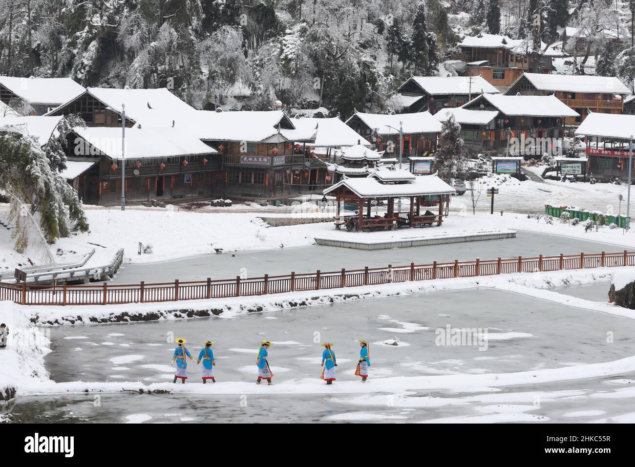 Shaoyang, China's Hunan Province. 3rd Feb, 2022. Tourists visit a ...