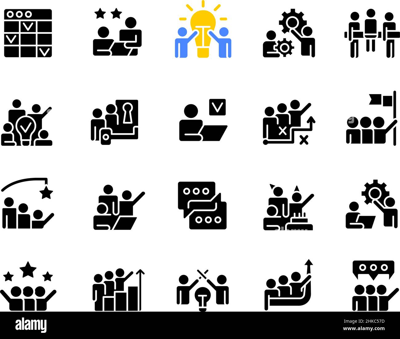 Work team dark silhouette Stock Vector Images - Alamy