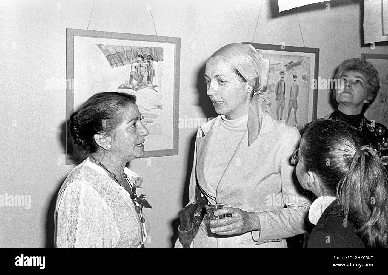Romanian painter Ioana Sturza with producer and film critic Roxana Pana ...
