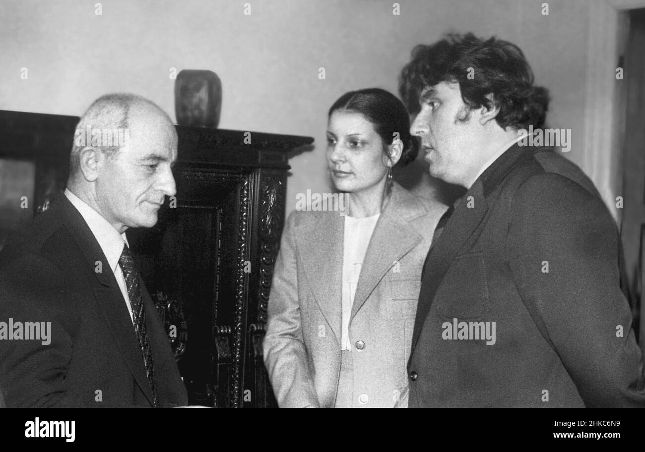 Romanian writers and journalists Octavian Paler & Adrian Paunescu, 1976 ...