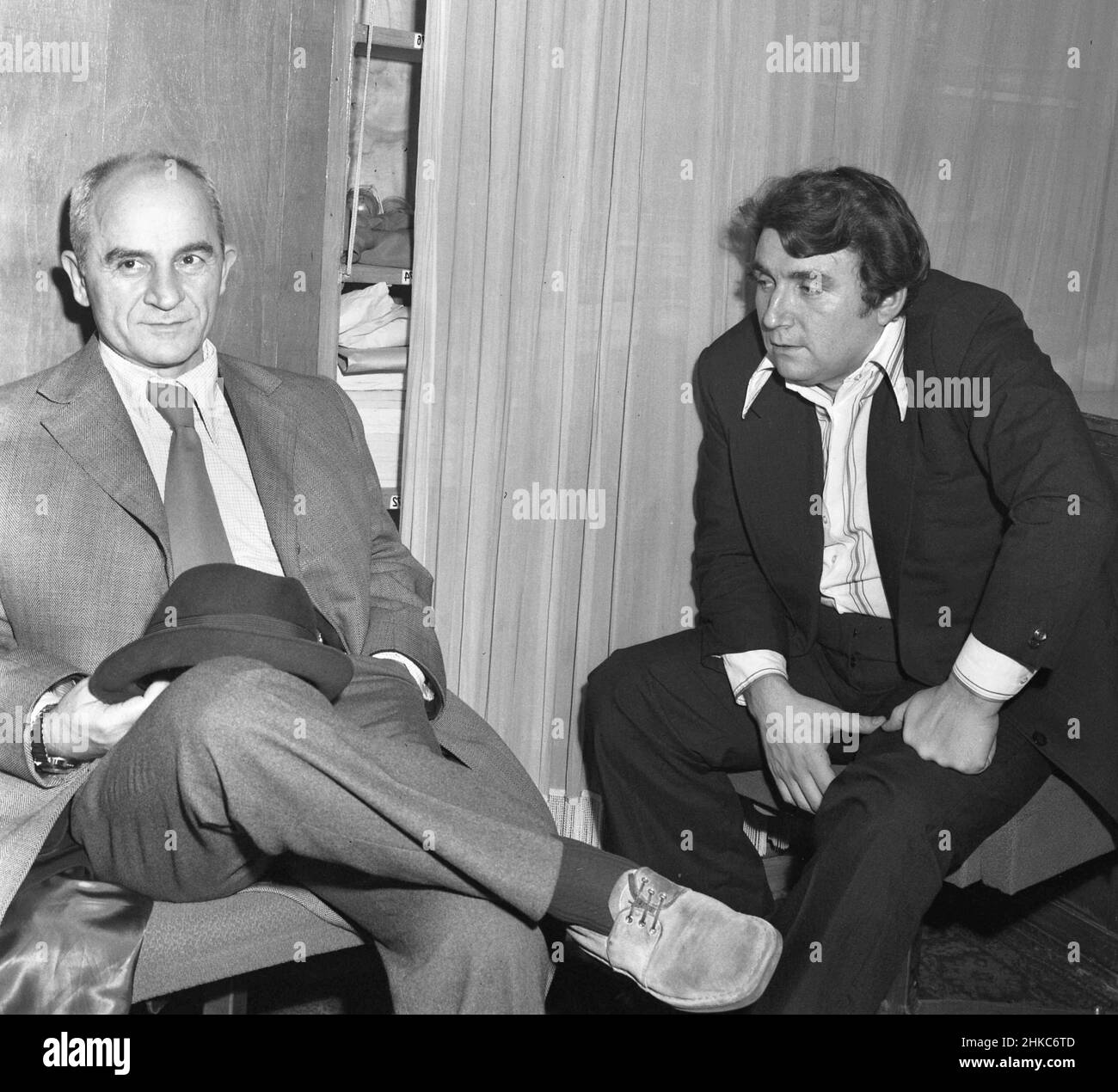 Romanian writers and journalists Octavian Paler & Adrian Paunescu, 1976 ...