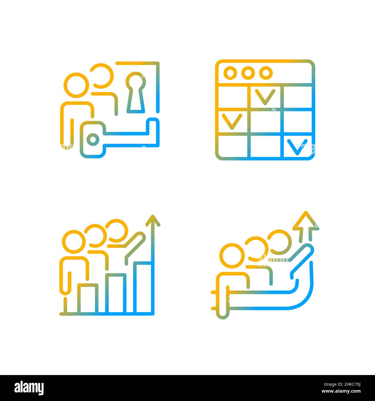 Team project gradient linear vector icons set Stock Vector Image & Art ...