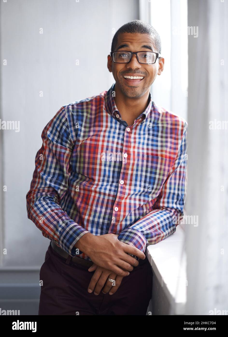 Excited about my job. Cropped portrait of a happy employee at work ...