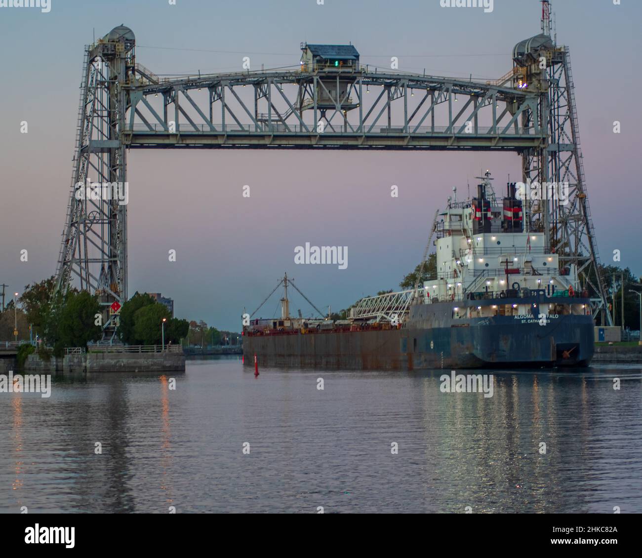 ship crossing the canal bridge Stock Photo - Alamy