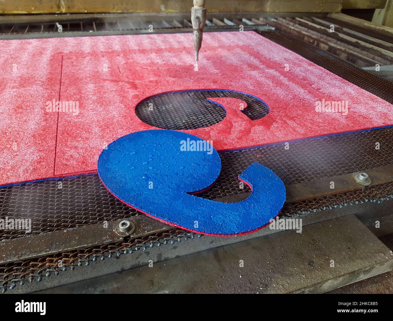 High Pressure Water Jet Cutting Machine for Various Materials close up ...