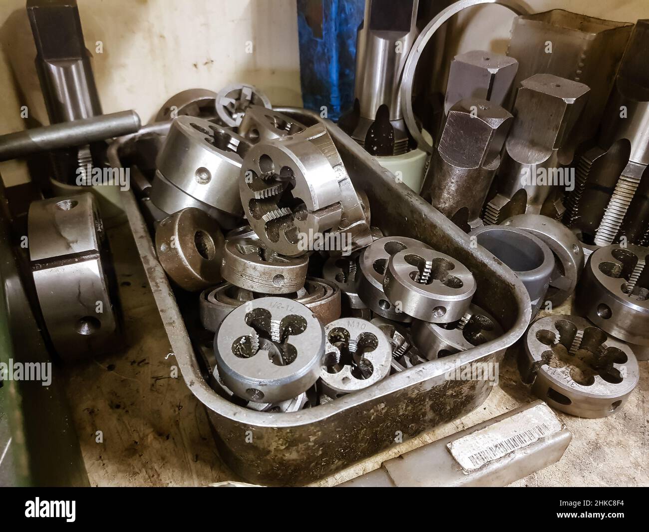 machining metal and plastic blanks on a multi-profile CNC machine Stock ...
