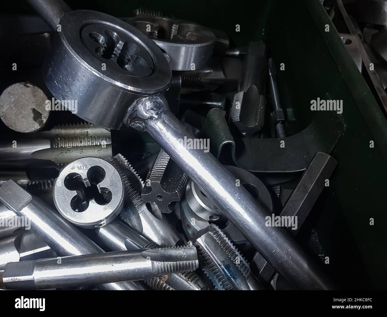 machining metal and plastic blanks on a multi-profile CNC machine Stock ...