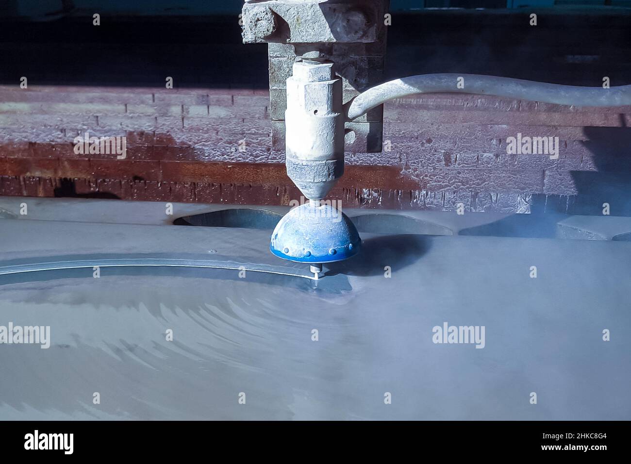 High Pressure Water Jet Cutting Machine for Various Materials close up ...