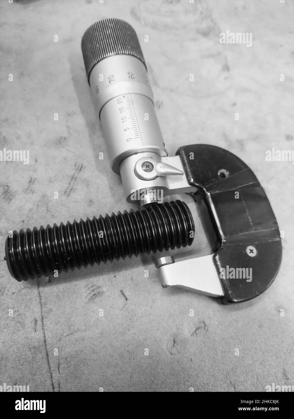 Micrometer black and white photography top view close-up Stock Photo ...