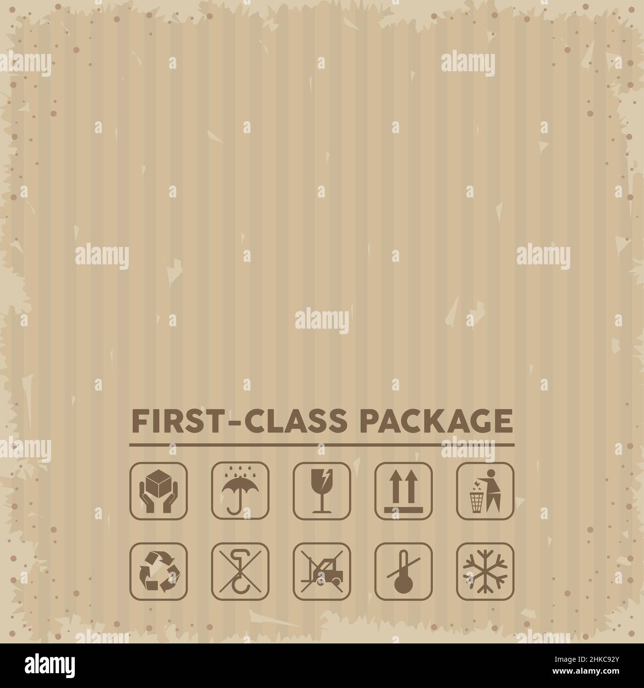 cardboard of first class package Stock Vector Image & Art - Alamy
