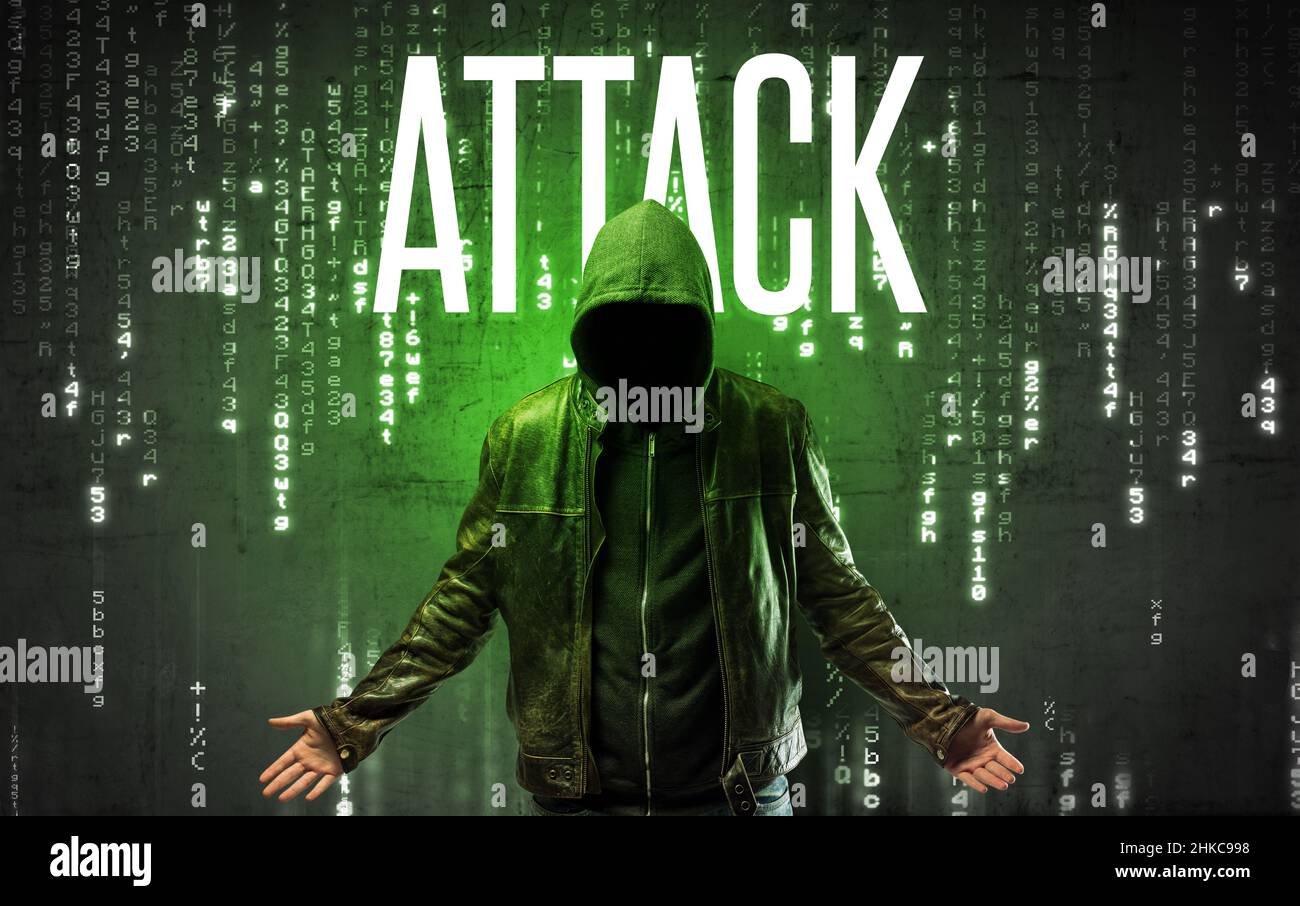 Faceless hacker with inscription Stock Photo - Alamy Faceless hacker with inscription Stock Photo - Alamy