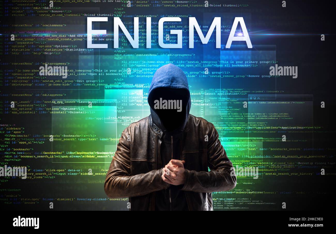 Faceless hacker on code background Stock Photo - Alamy