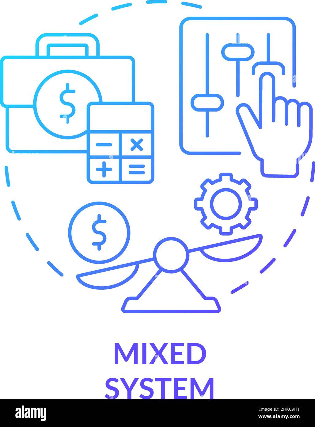 Mixed system blue gradient concept icon Stock Vector Image & Art - Alamy