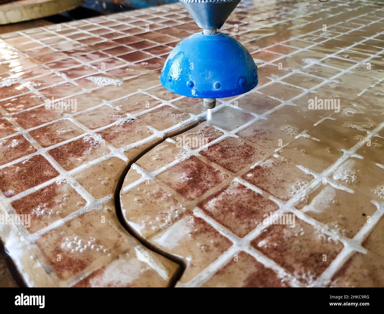 High Pressure Water Jet Cutting Machine for Various Materials close up ...