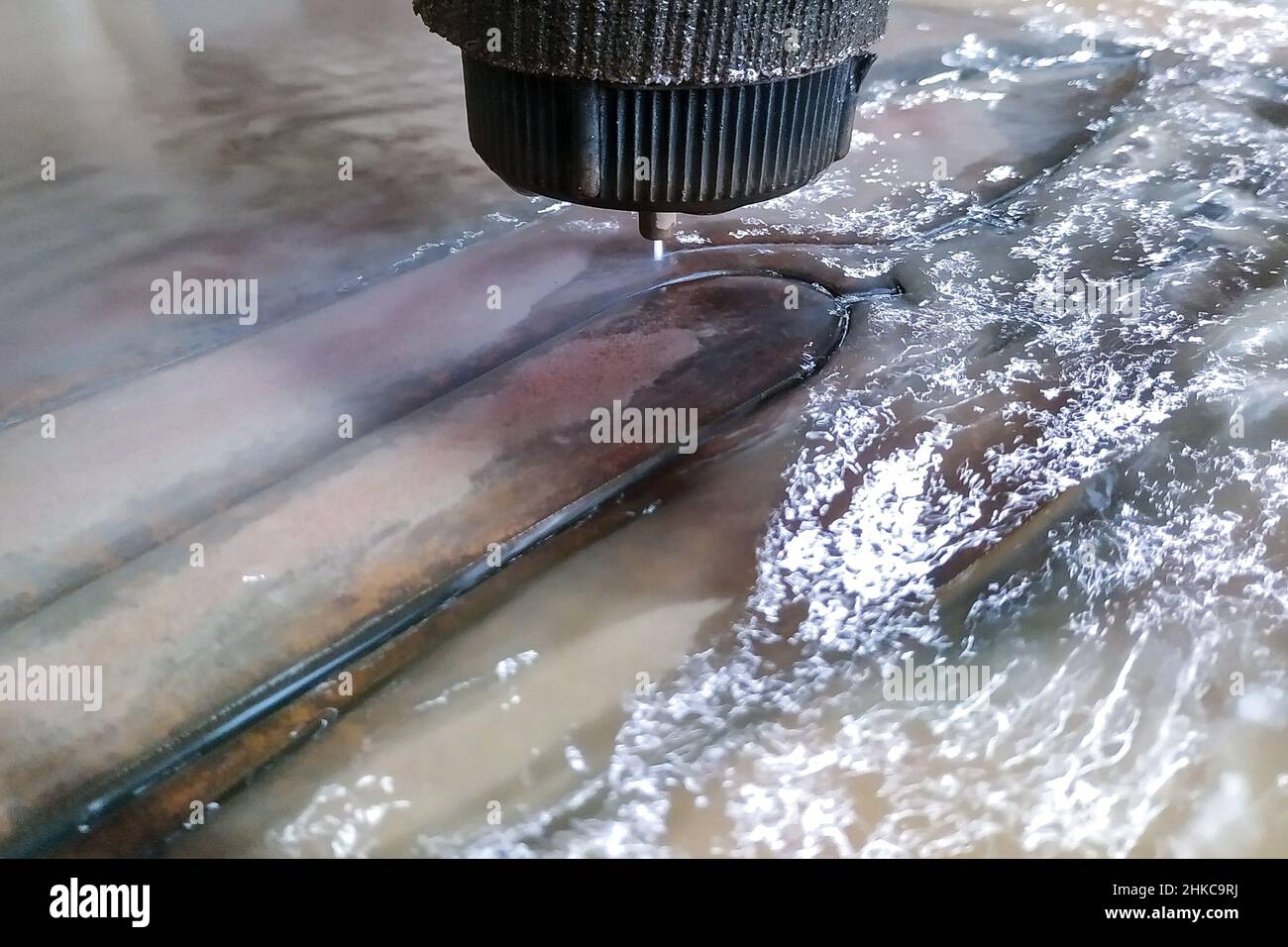 High Pressure Water Jet Cutting Machine for Various Materials close up ...