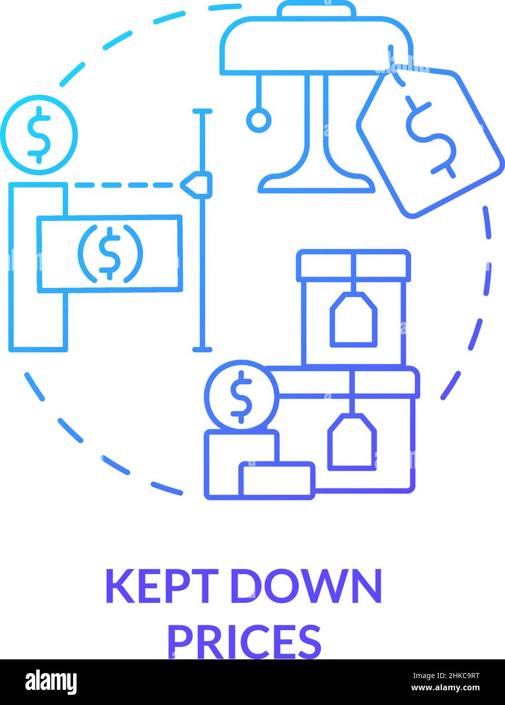 Kept down prices blue gradient concept icon Stock Vector Image & Art ...