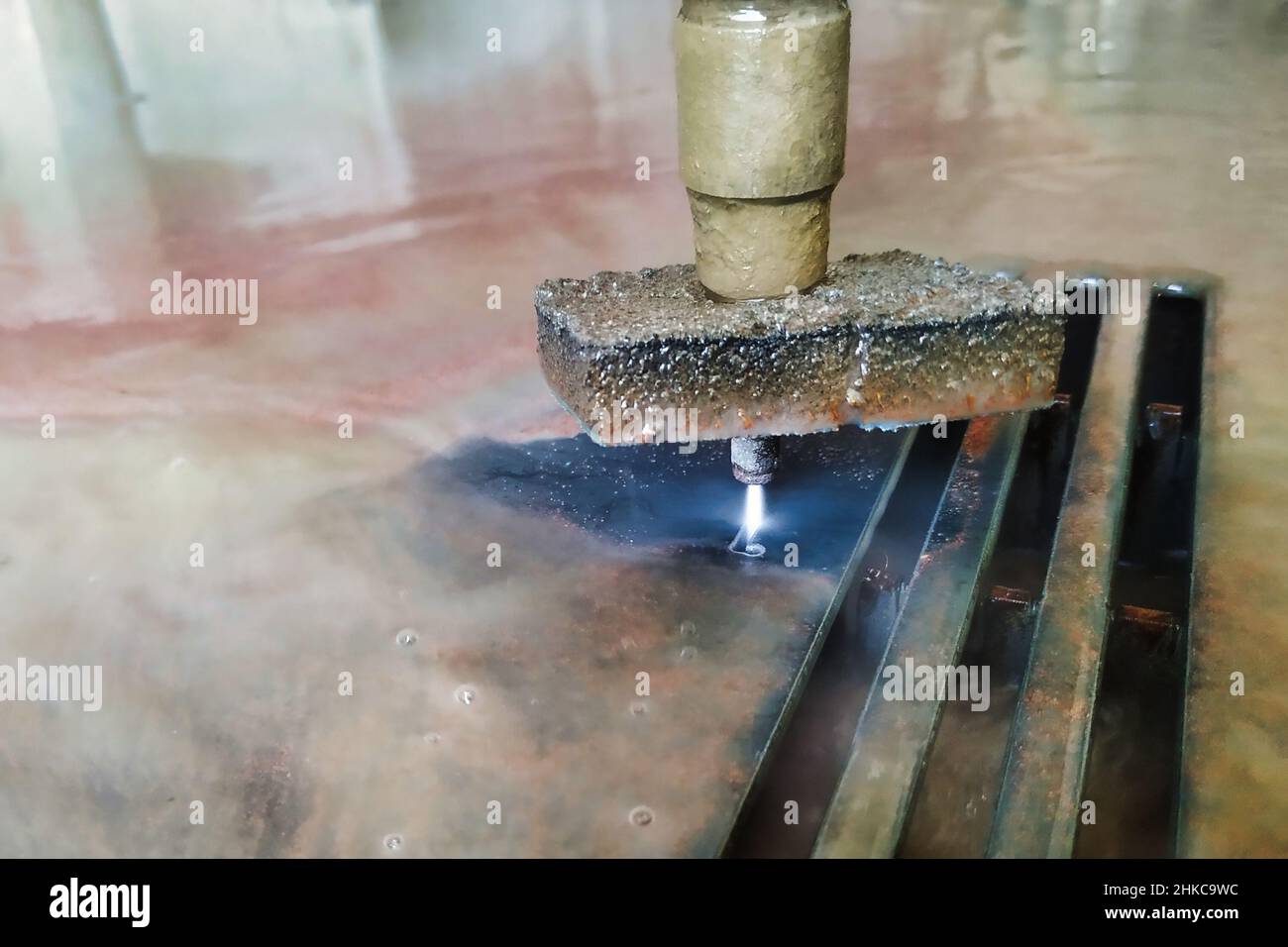 High Pressure Water Jet Cutting Machine for Various Materials close up ...