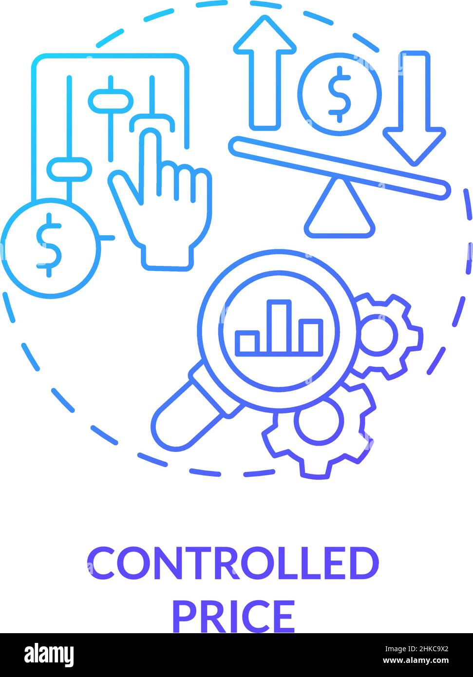 Controlled price blue gradient concept icon Stock Vector Image & Art ...