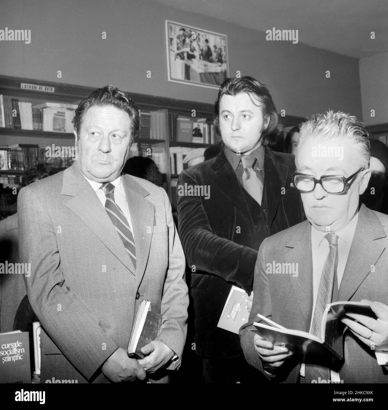 Bucharest, Romania, 1977. Writer Eugen Barbu (left) & poet Corneliu ...