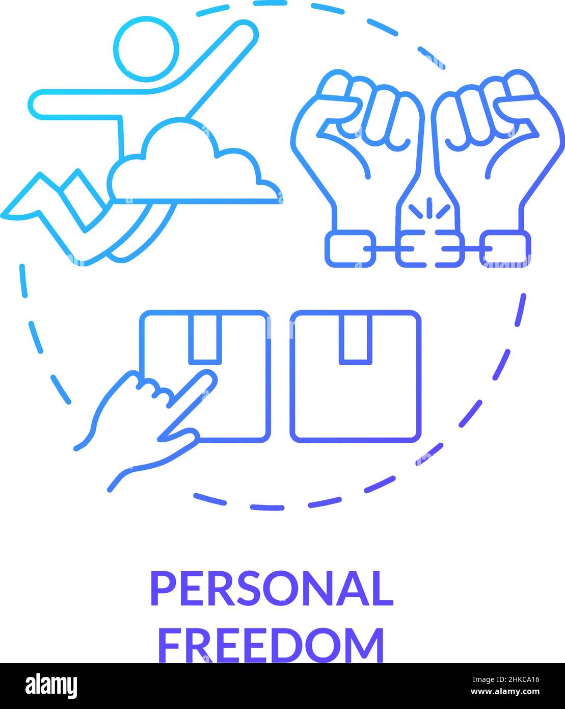 Personal freedom blue gradient concept icon Stock Vector Image & Art ...
