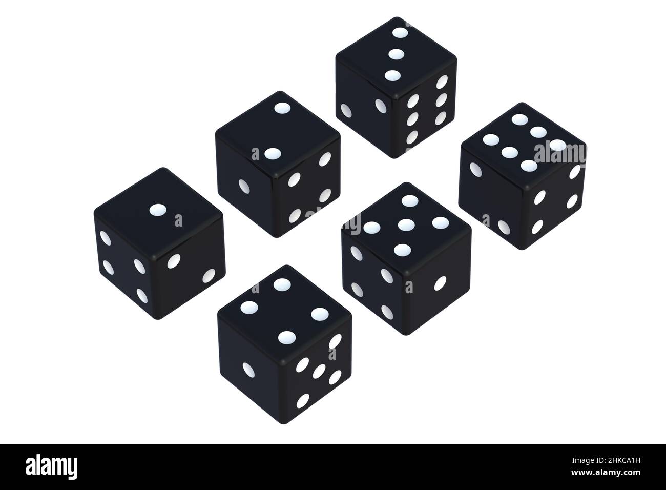 Set of black dice isolated on white background. 3d render Stock Photo ...