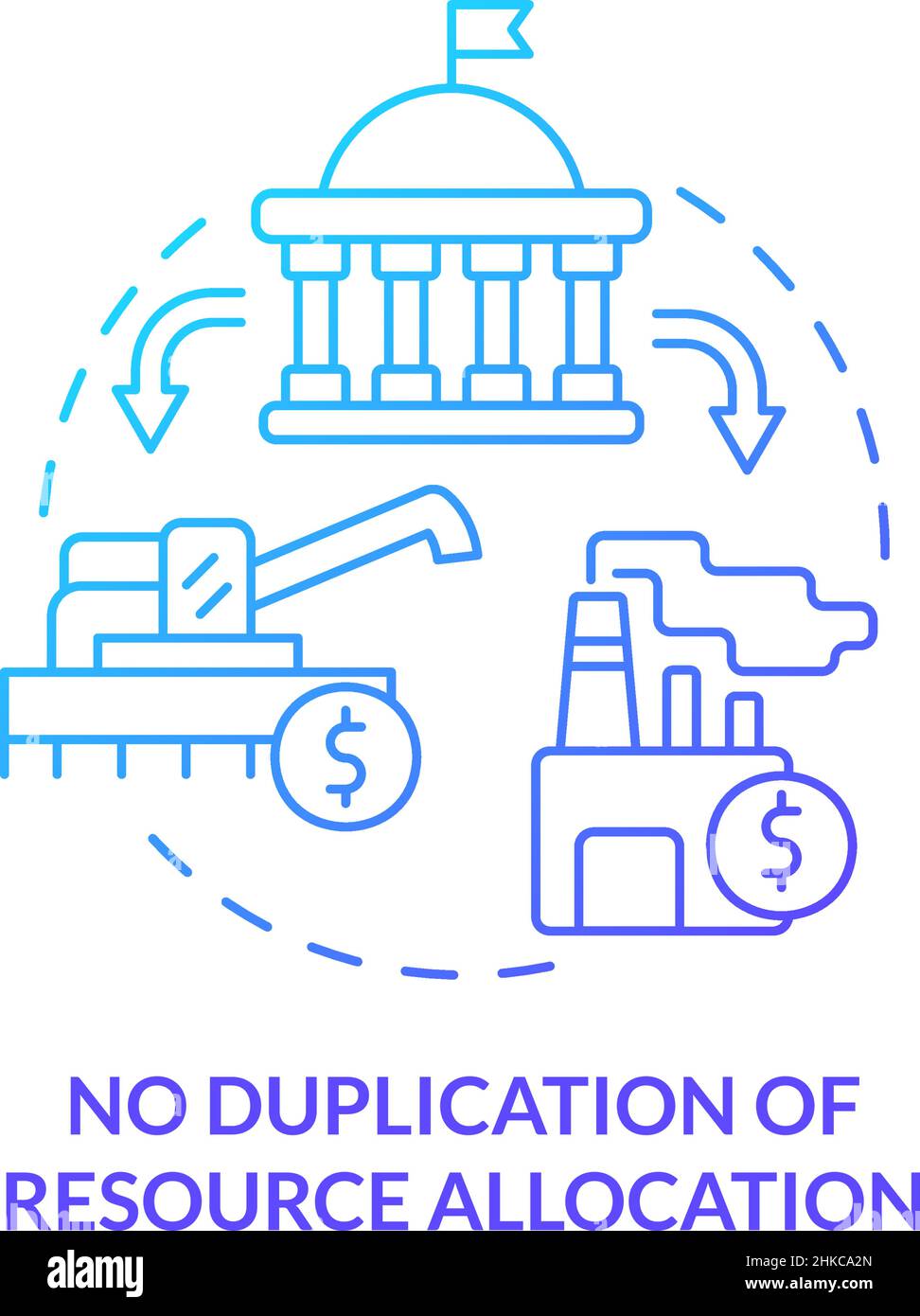 No duplication of resource allocation blue gradient concept icon Stock ...