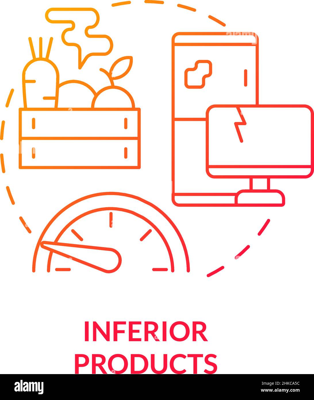 Inferior products red gradient concept icon Stock Vector Image & Art ...