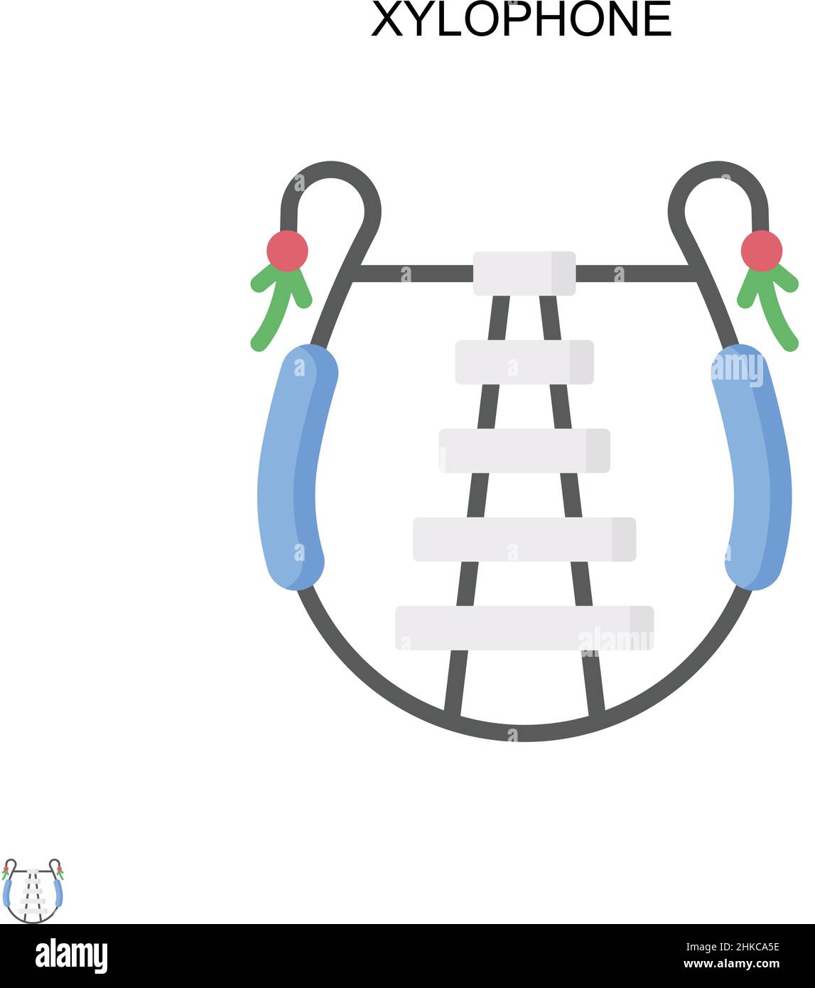 Xylophone Simple vector icon. Illustration symbol design template for ...
