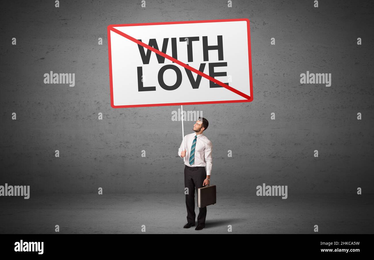 business person holding a traffic sign Stock Photo - Alamy
