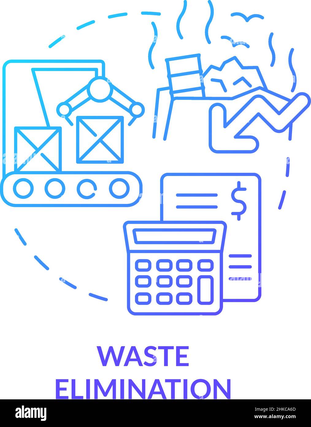 Waste elimination blue gradient concept icon Stock Vector Image & Art ...